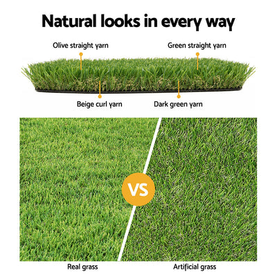 Prime Turf 2x5m Artificial Grass 40mm 4-Colour Synthetic Lawn
