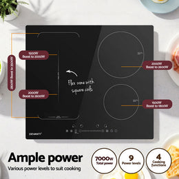 Devanti 60cm Induction Cooktop 4-Zone Electric Black