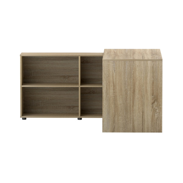 Alban 130CM Computer Desk with Bookshelf Oak