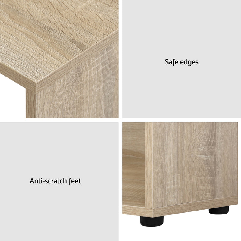 Alban 130CM Computer Desk with Bookshelf Oak
