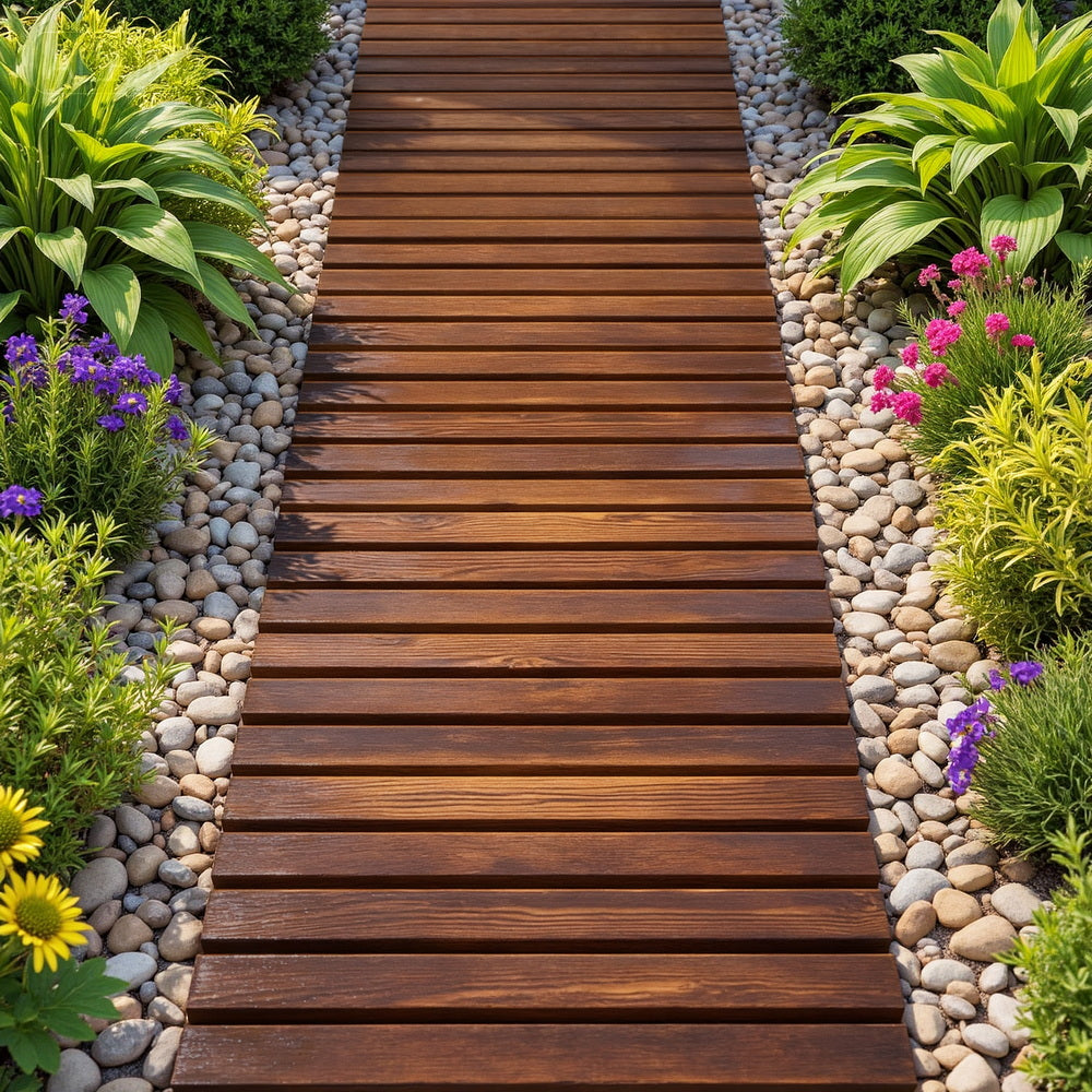 Gardeon 8FT Wooden Garden Pathway Roll-Out Straight Walkway Outdoor Ba