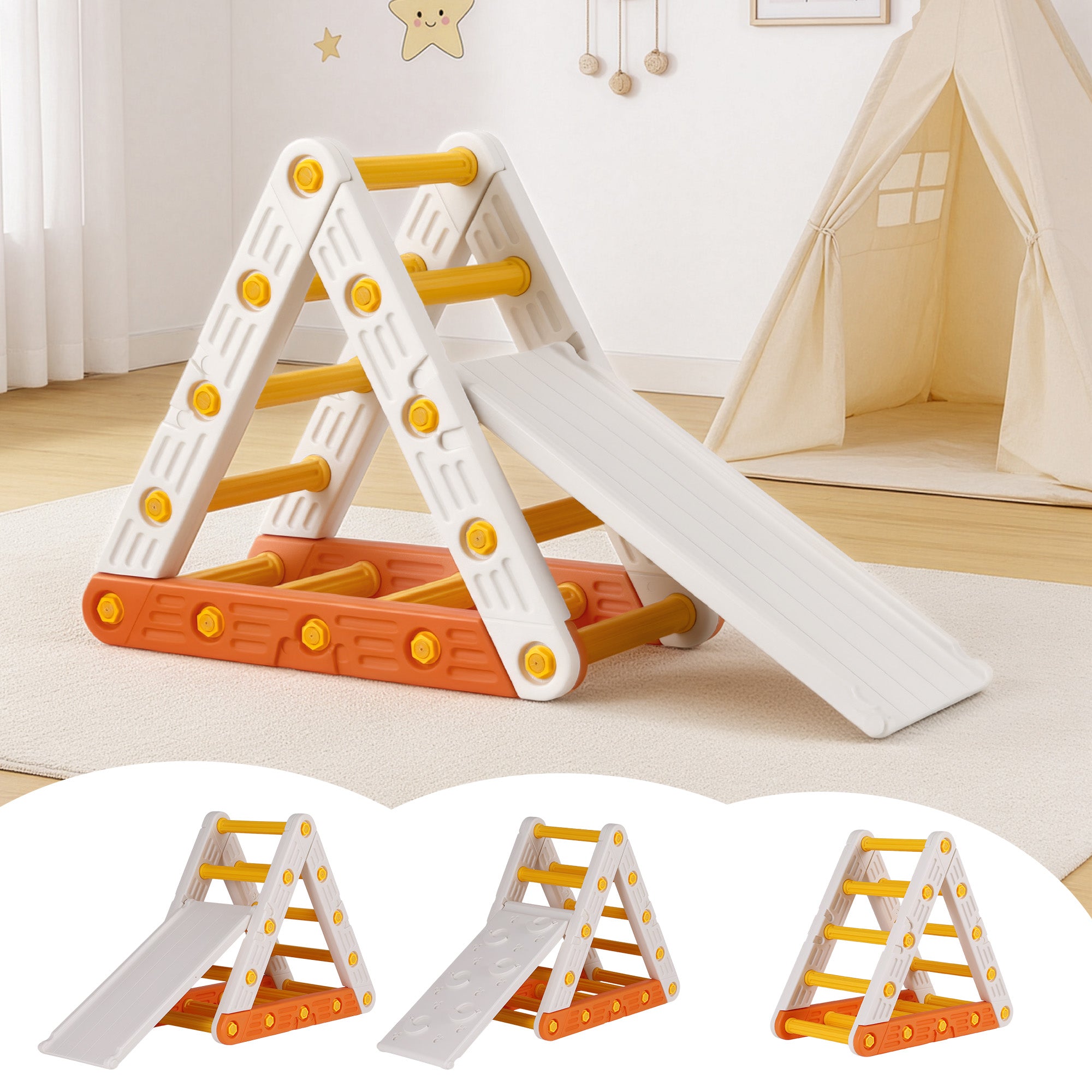 Keezi Kids Climbing Frame Set With Slide Indoor Outdoor Toddler Toys P
