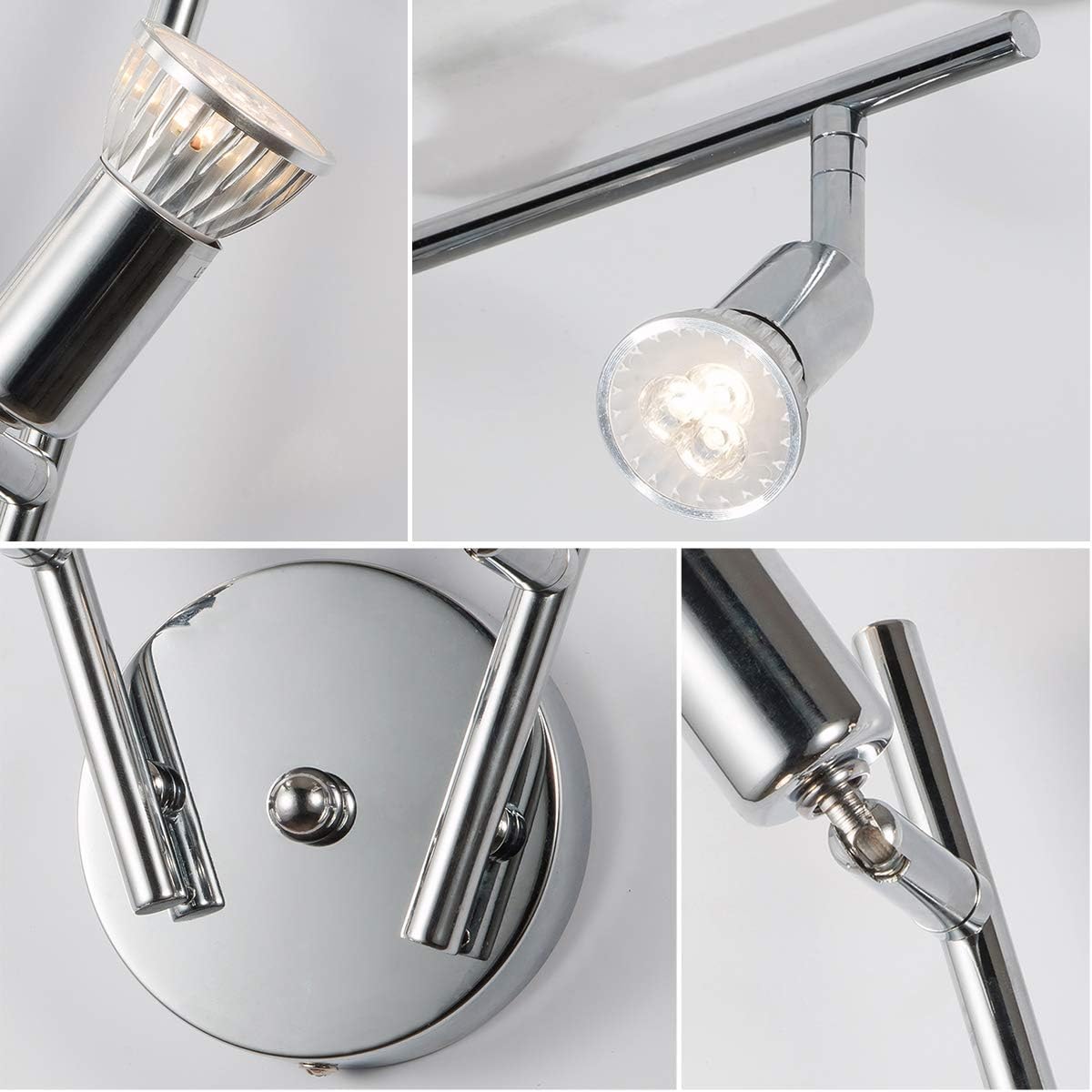 Modern 4 Light Track Lighting Kit LED Chrome