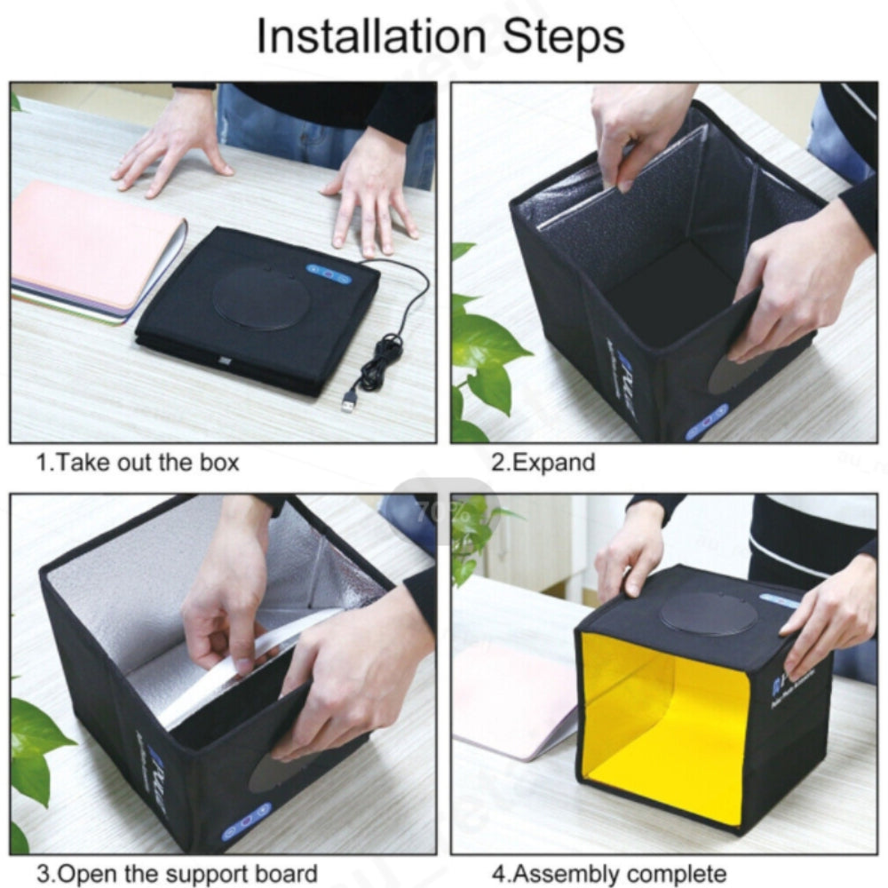 30CM Portable Photo Studio LED Light Tent Bar Cube Soft Box Room Photo
