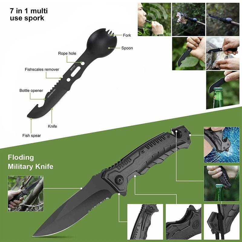 Tactical Emergency Survival Kit Outdoor Sports Hiking Camping SOS Tool