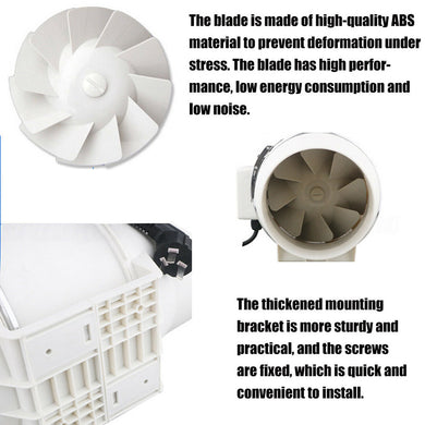 8" Inch Silent Extractor Fan Duct Hydroponic Inline Exhaust Vent Indus