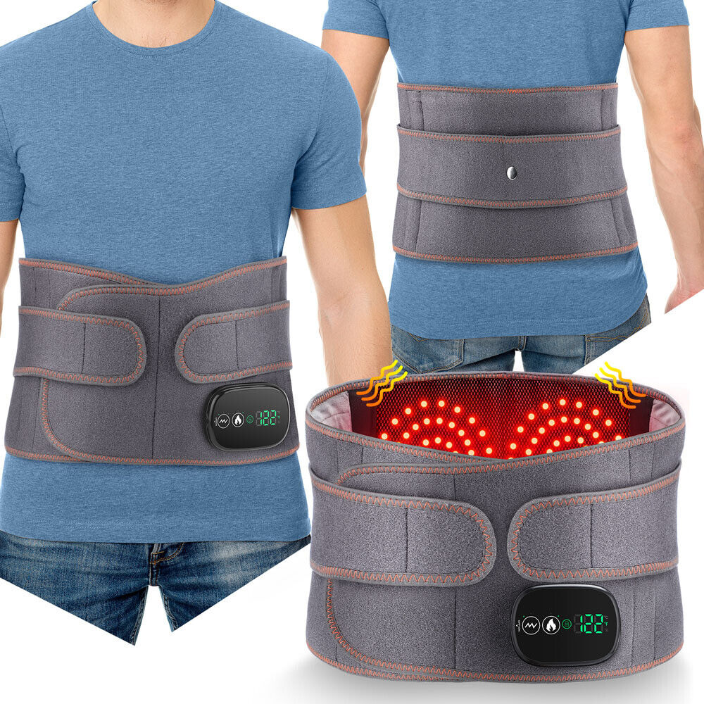 Electric Dual Infrared Light Heat Back Massager Waist Brace Lumbar Sup