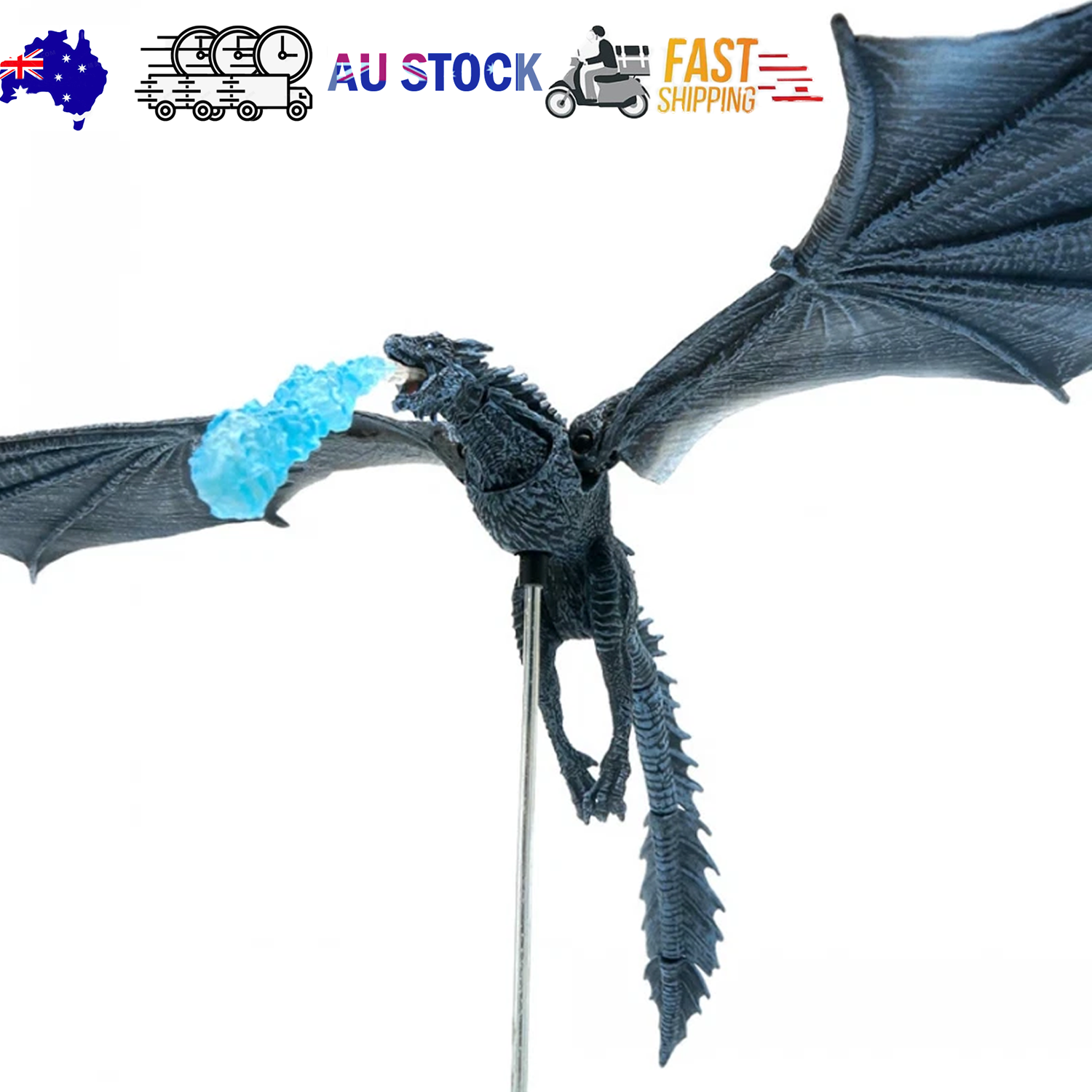 GAME OF THRONES Viserion Ice Dragon Action Figure Statue PVC Toys Boxe