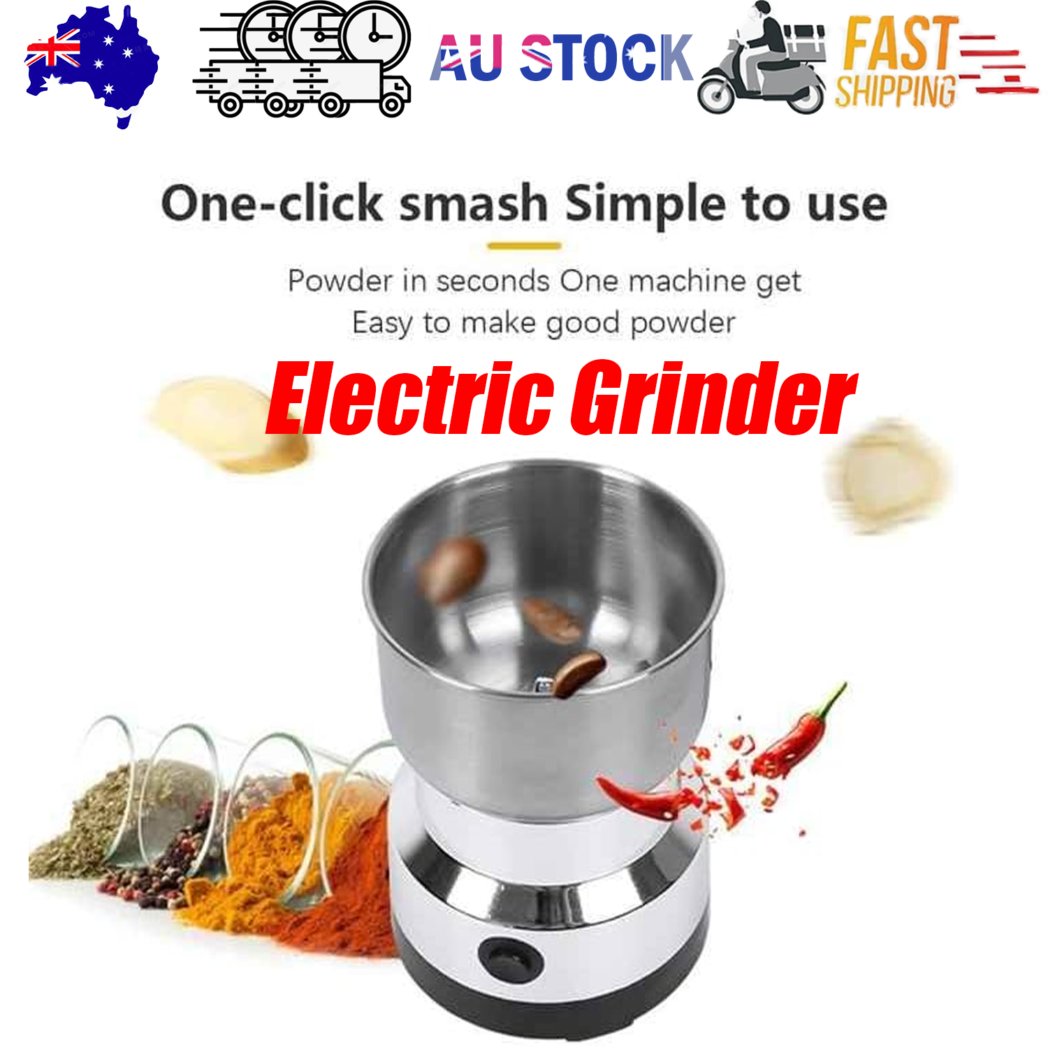 Electric Coffee Grinder Grinding Milling Machine Bean Nut Spice Matte