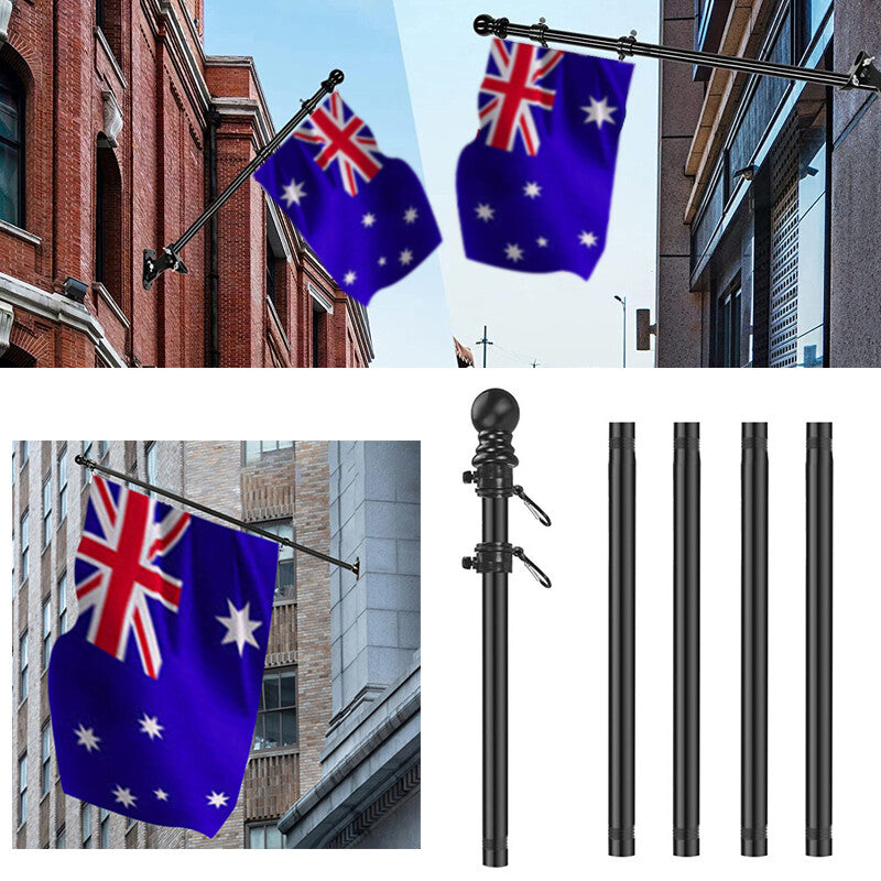 1.8M Flag Pole Kit Stainless Steel Flag Pole Kit Swivel Flagpole Ring