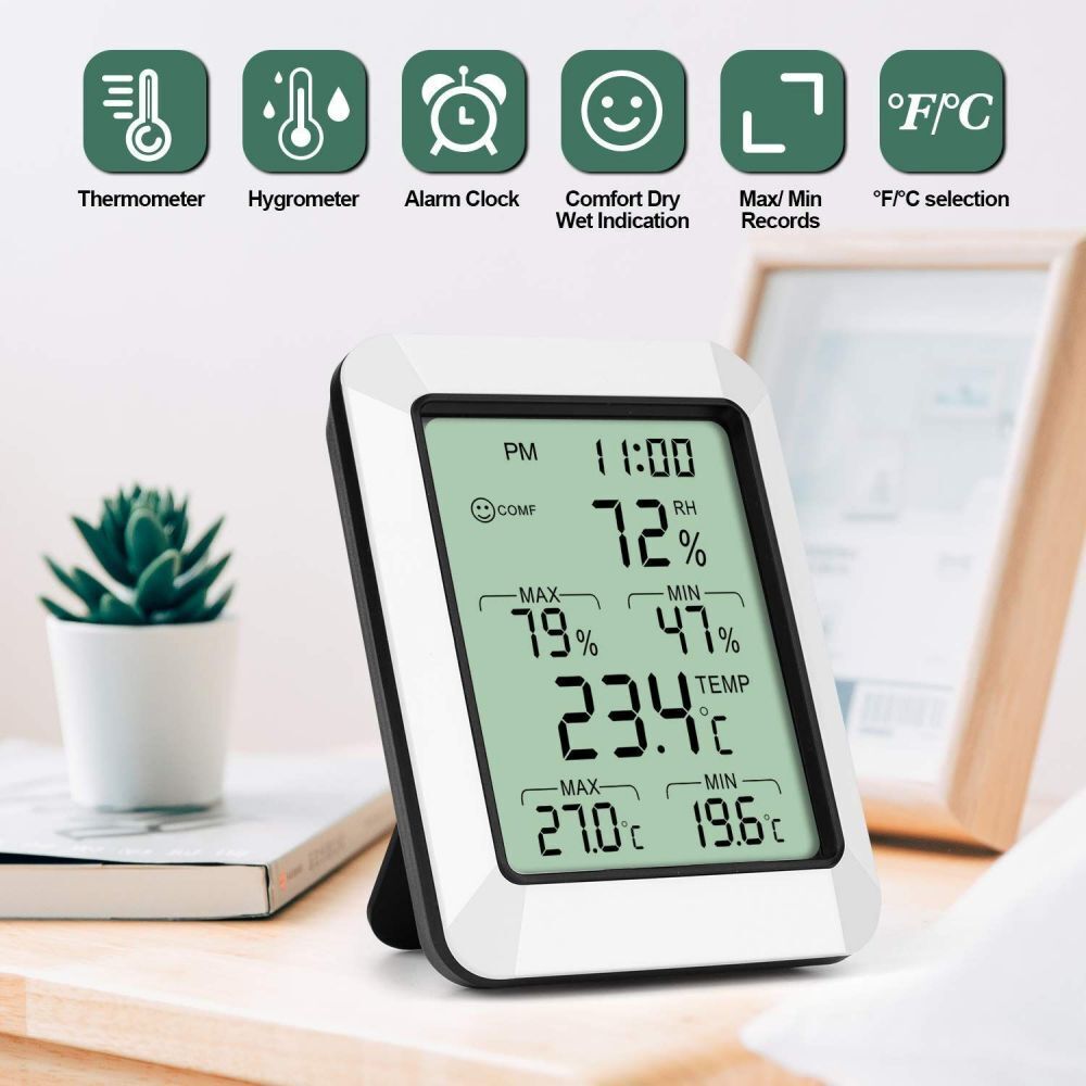 2024 Digital LCD Humidity Meter Indoor Hygrometer Thermometer Temperat
