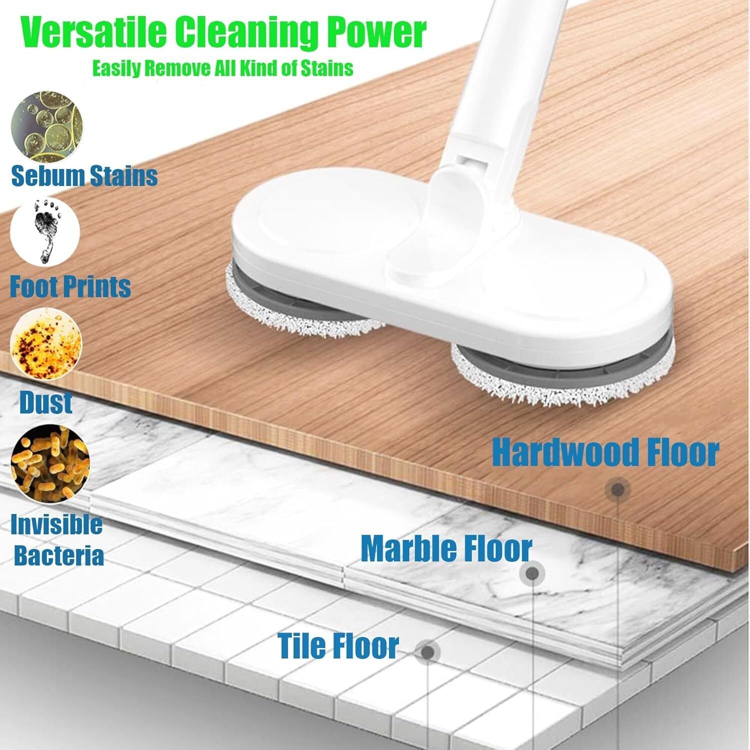 5-In-1 Cordless Electric Mop Cleaner Floor Polisher Sweeper Washer Scr