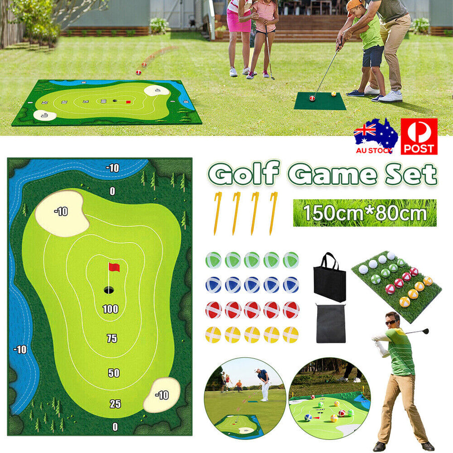 The Indoor Casual Golf Mat Game Set Stick Chipping Cage Games With 16