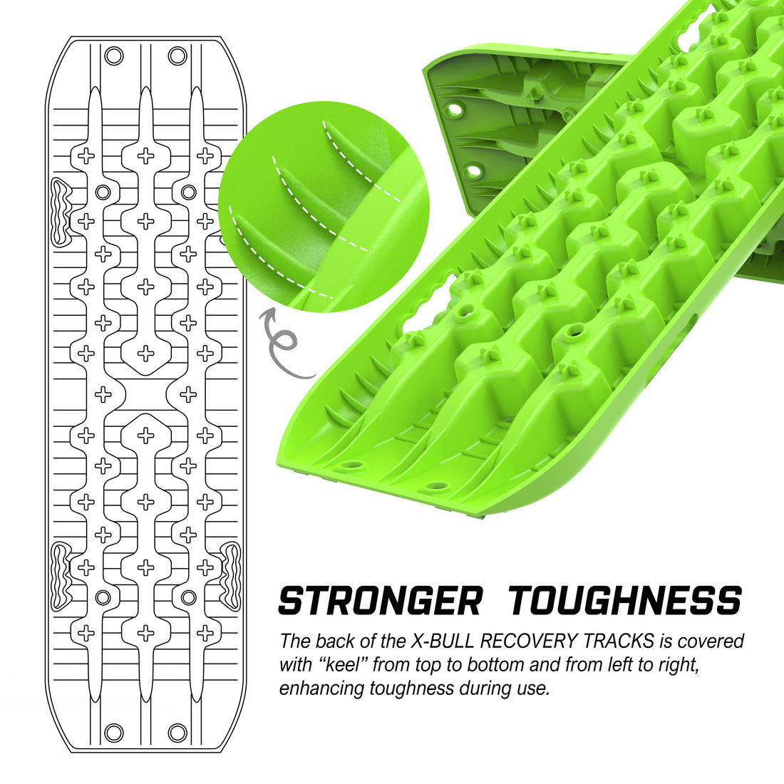 X-BULL Recovery tracks Boards 10T 2 Pairs Sand Mud Snow With Mounting