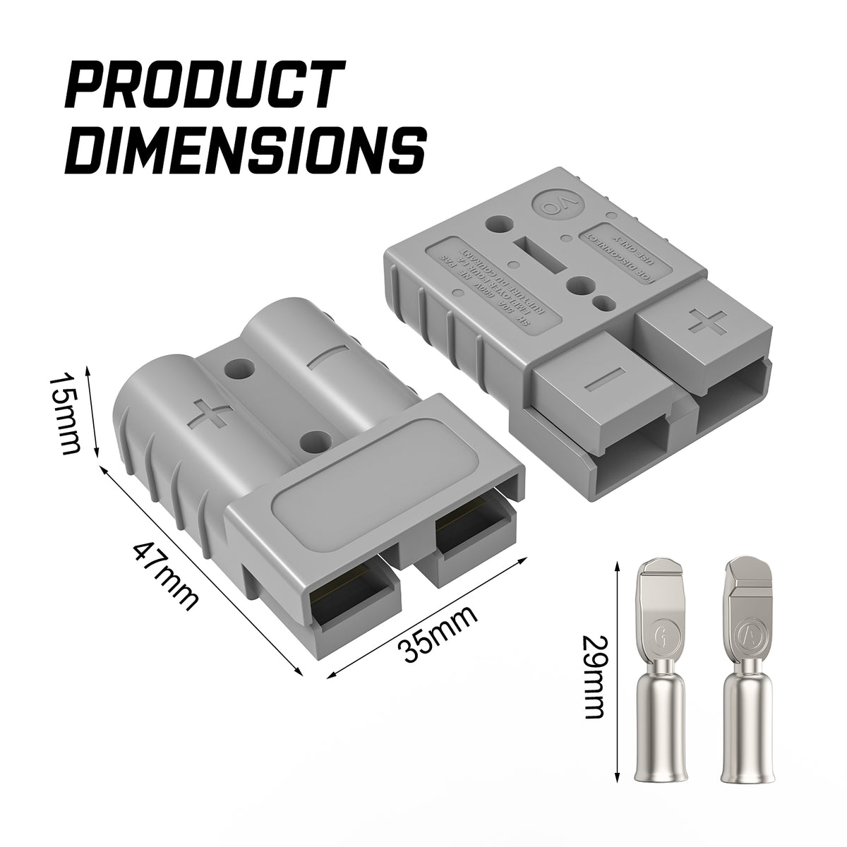 10x Anderson Plug Anderson Style Plug Connectors 50AMP 6AWG 12-24V DC