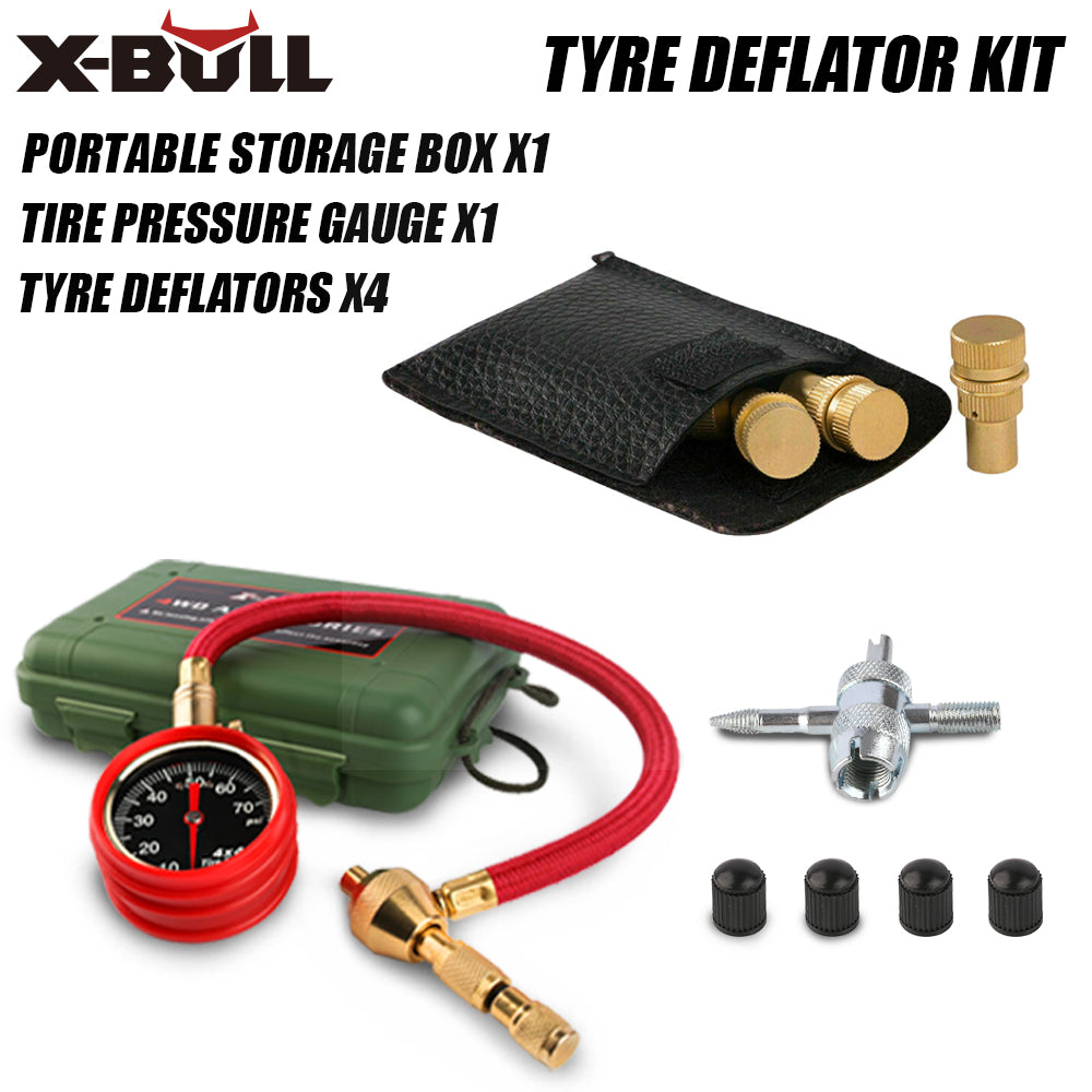 X-BULL Tyre Deflators Tire Automatic 4WD Pressure Gauge 4 Brass Deflat