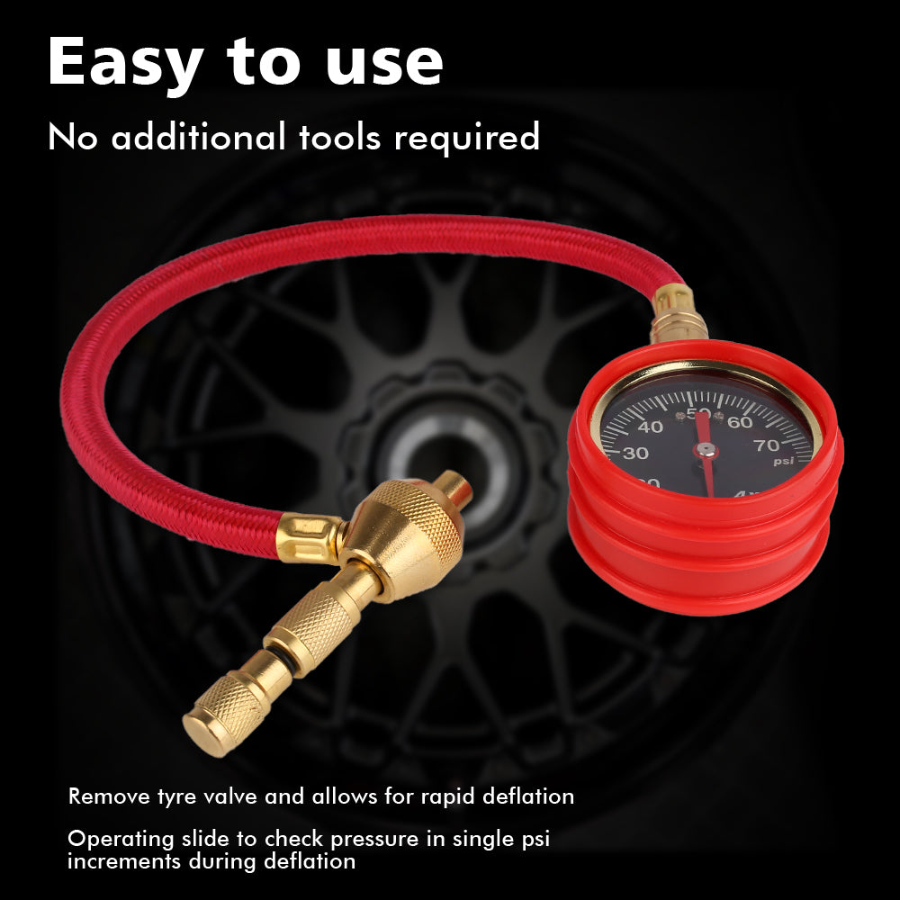 X-BULL Tyre Deflators Tire Automatic 4WD Pressure Gauge 4 Brass Deflat