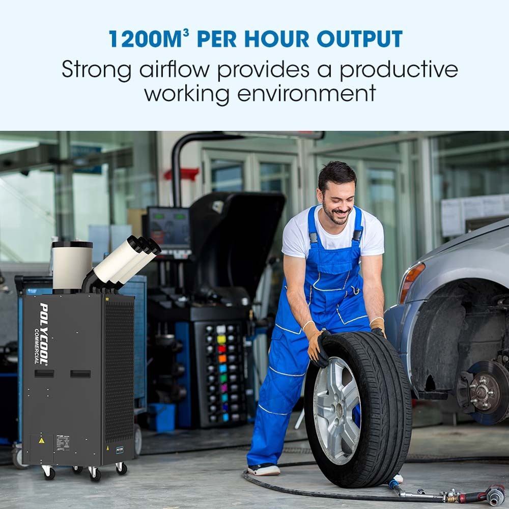 POLYCOOL 6.5kW Portable Industrial Spot Cooler, with Triple Cooling Du