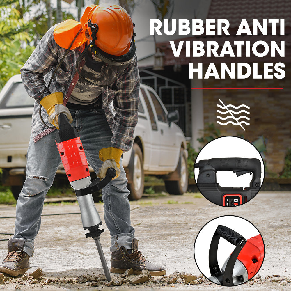 Baumr-AG 2400W Pro-Grade Electric Demolition Jackhammer 3 Chisels Carr