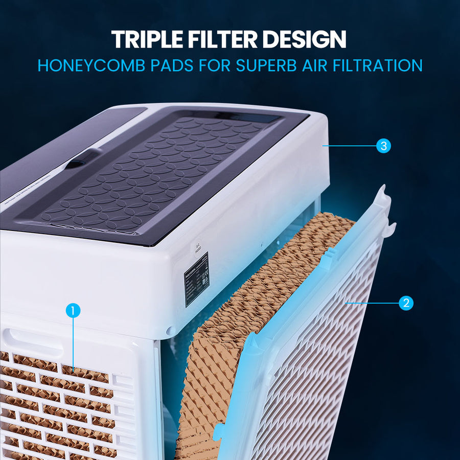 POLYCOOL 45L 125W Evaporative Air Cooler Portable Industrial Fan, Puri