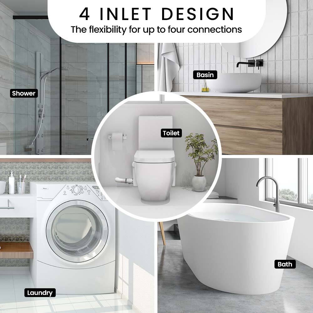 PROTEGE Macerator Pump 800W Commercial 4 Inlet for P-Trap Toilet Upflu