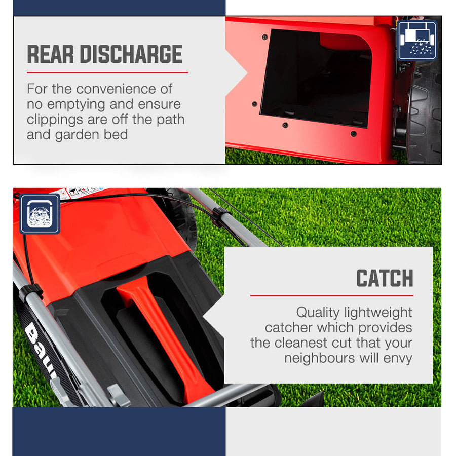 Baumr-AG Lawn Mower 18 220cc Petrol Self-Propelled Push Lawnmower 4-St