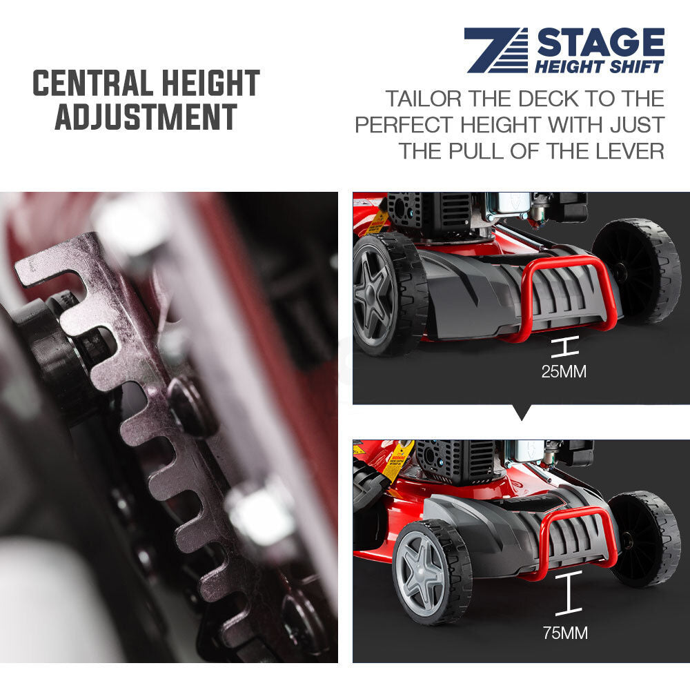 Baumr-AG Lawn Mower 18 220cc Petrol Self-Propelled Push Lawnmower 4-St