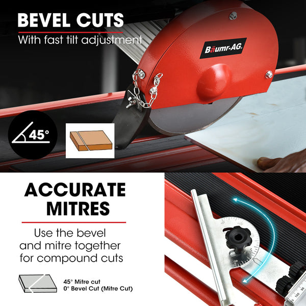 BTS210 720mm Electric Tile Saw Cutter 800W Wet Cut with Extension Tabl