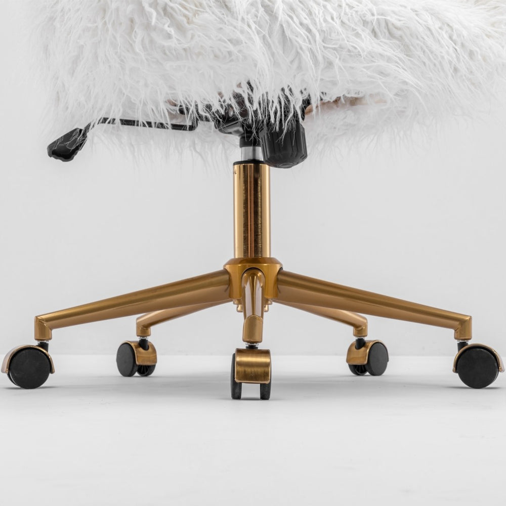 Fluffy Office Chair Faux Fur Modern Swivel Desk Chair for Women And Gi