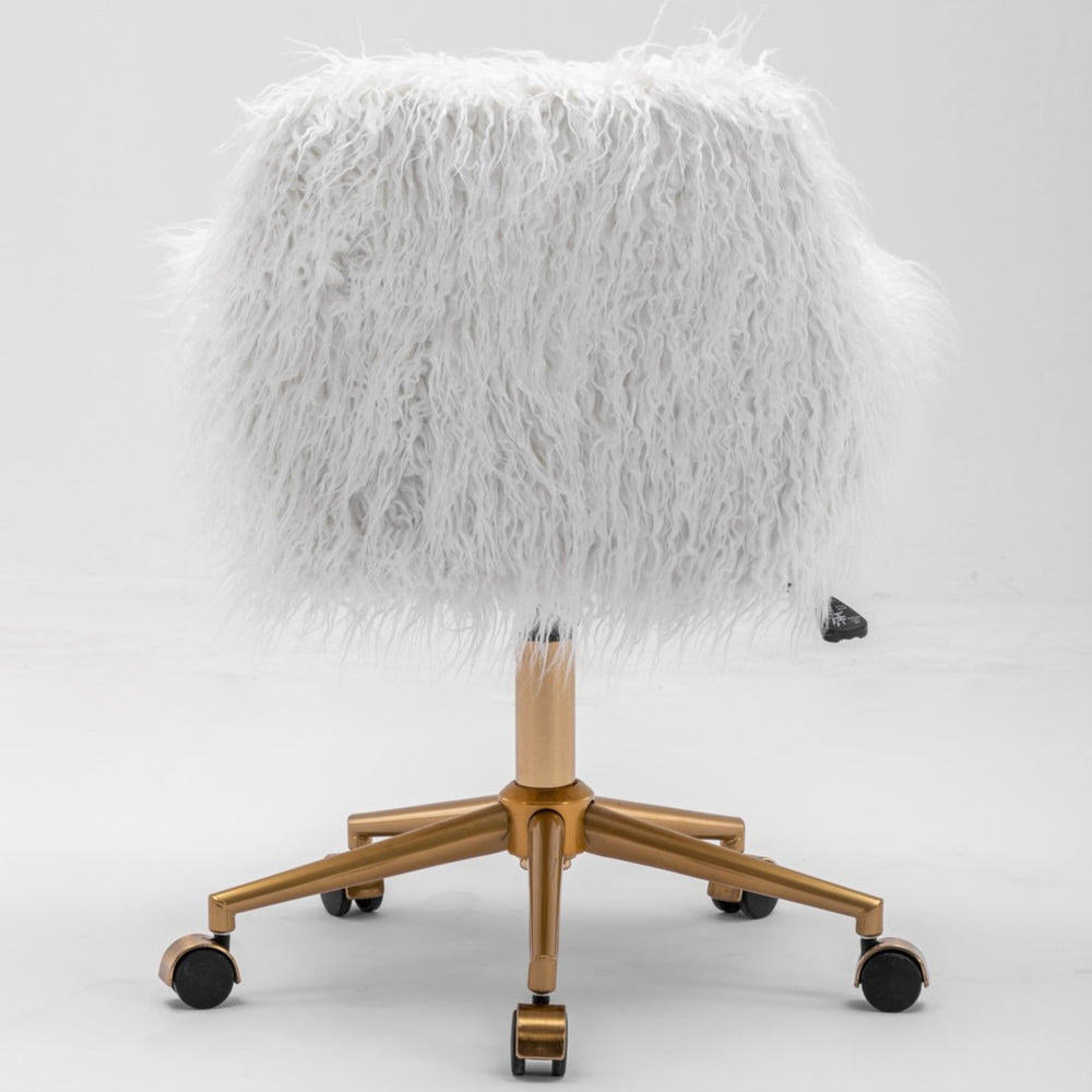 Fluffy Office Chair Faux Fur Modern Swivel Desk Chair for Women And Gi