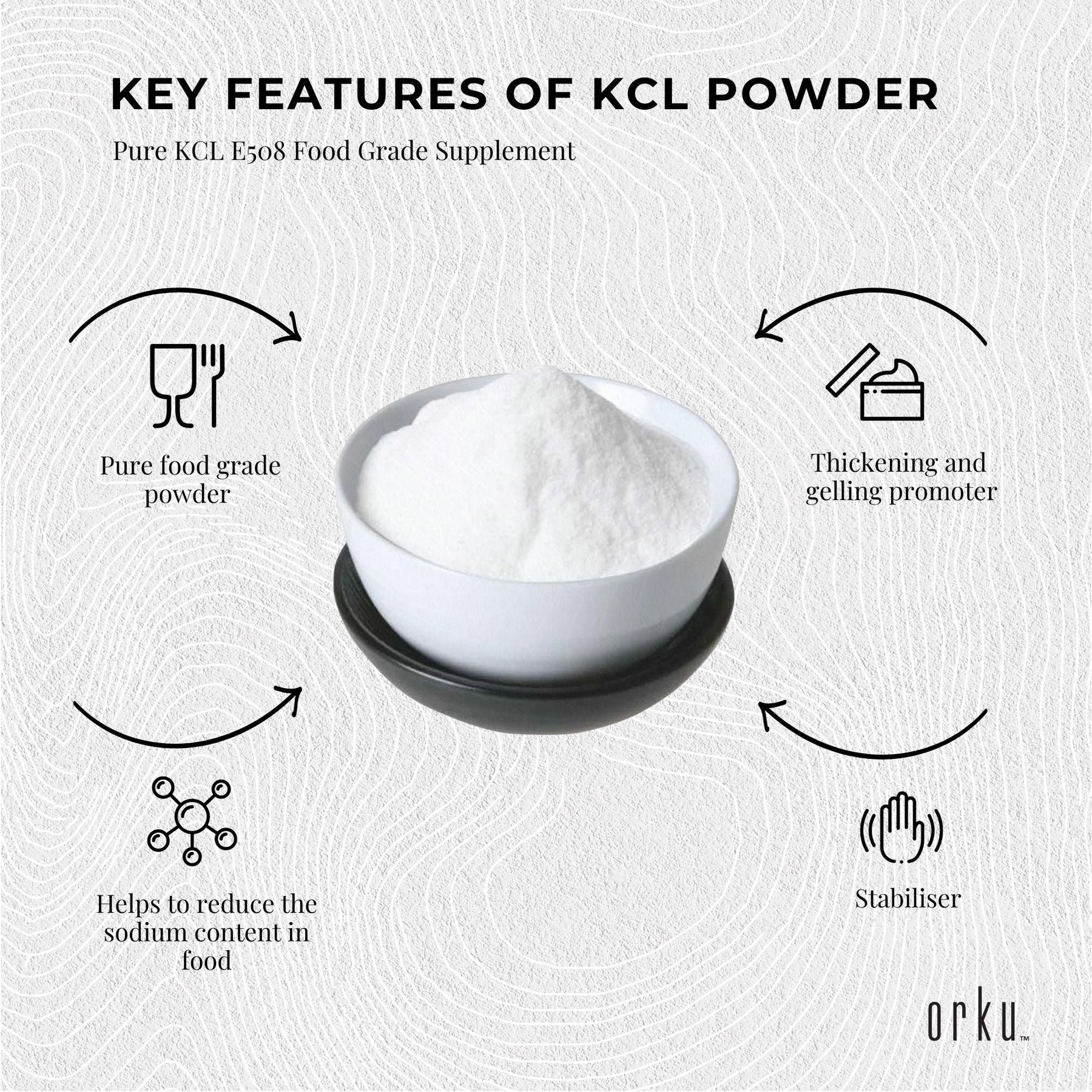 400g Potassium Chloride Powder - Pure E508 Food Grade Salt Substitute