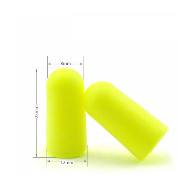 Neon Yellow 3M Foam 33dB Earplugs, 200 Pairs, Disposable