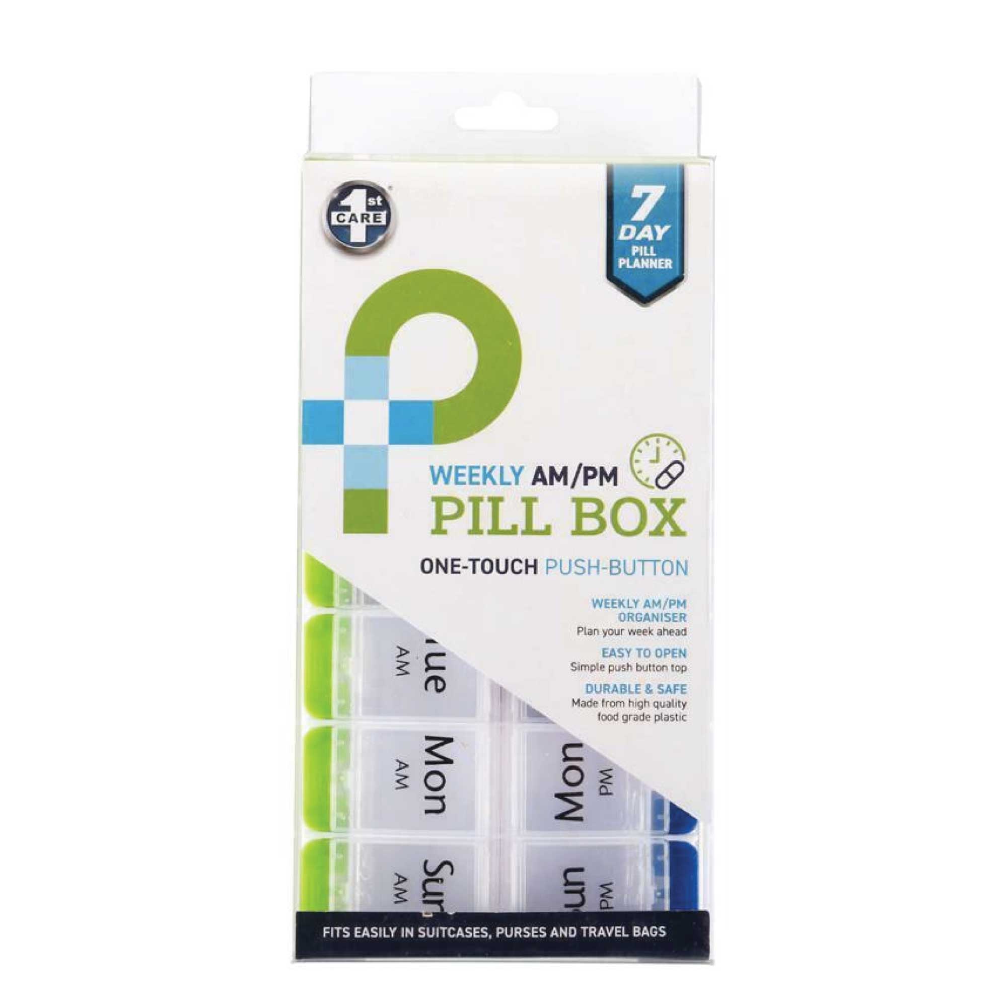 AM/PM Weekly Pill Box 7 Day Tablet Medicine Organiser Holder Case 14 C