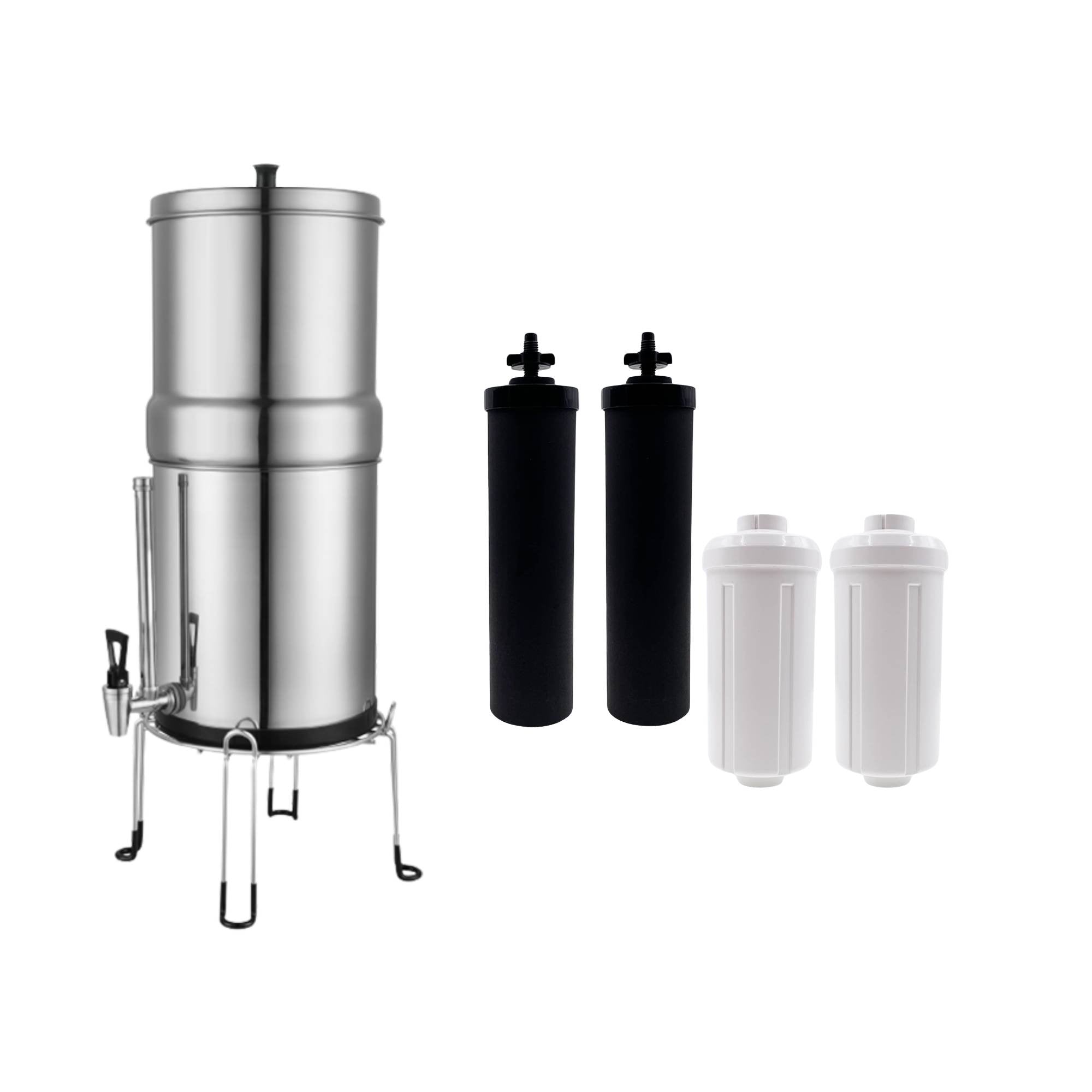 Orku 11L Gravity Benchtop Water Filter + Gauge-Stainless Steel Fluorid