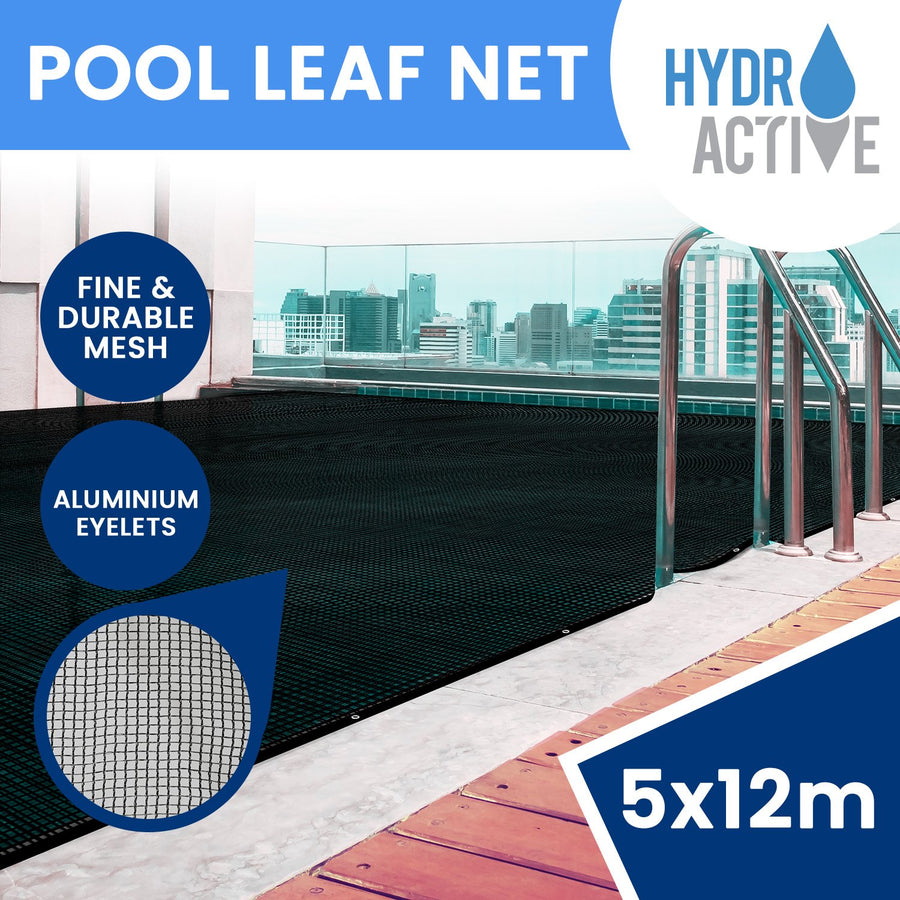 UV Treated Polyethylene Pool Net 5 x 12m with Aluminium Eyelets - Hydr