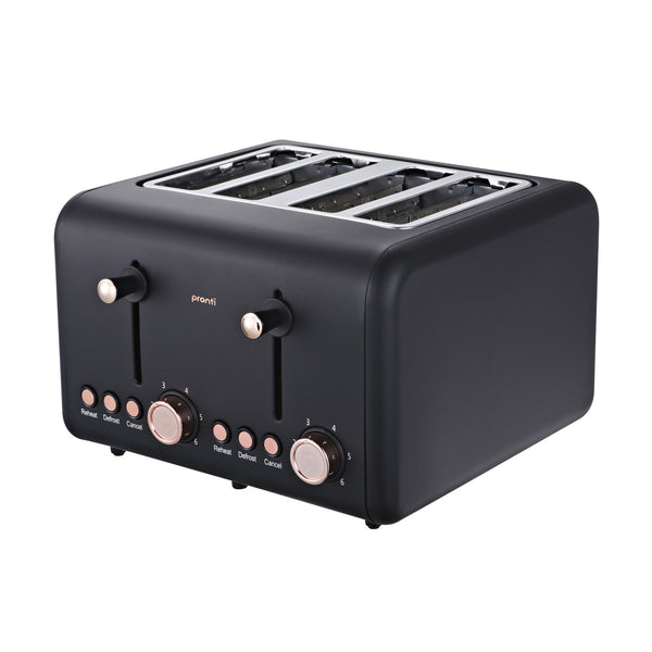 Rose Trim 4-Slice Toaster Black