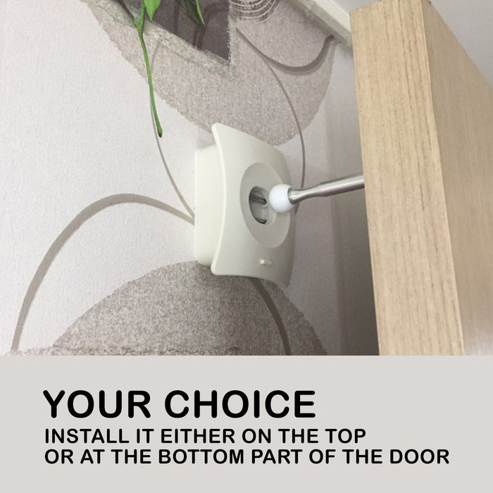 Blue Adhesive Wall Mount Door Stopper Set with Screws