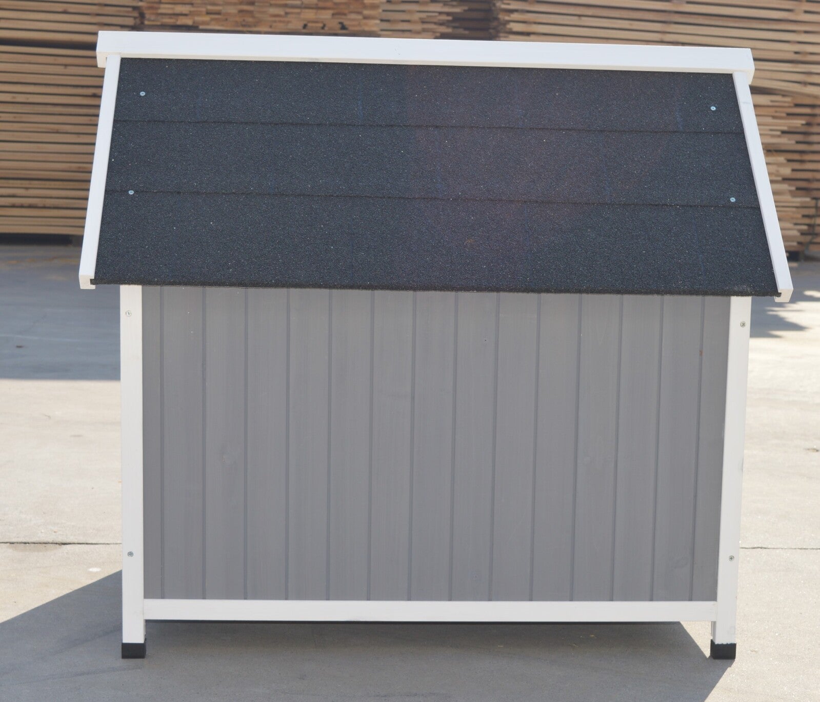 YES4PETS Grey Large Timber Pet Dog Puppy Wooden Cabin Kennel Timber Ho