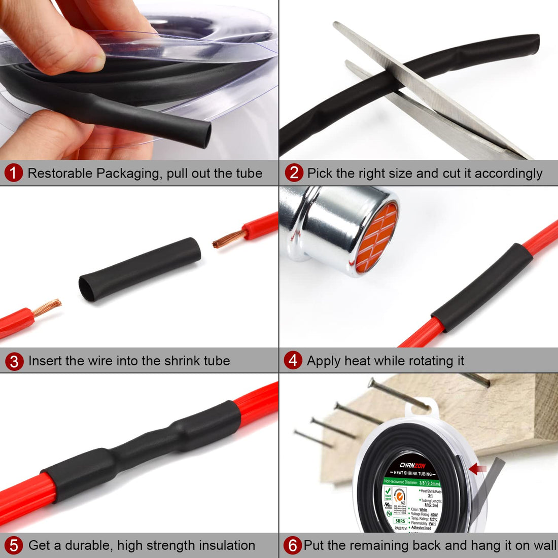 2m Polyolefin Shrink Tube 1/8" 3mm 2:1 Ratio Heat Shrink Tubing Sleevi
