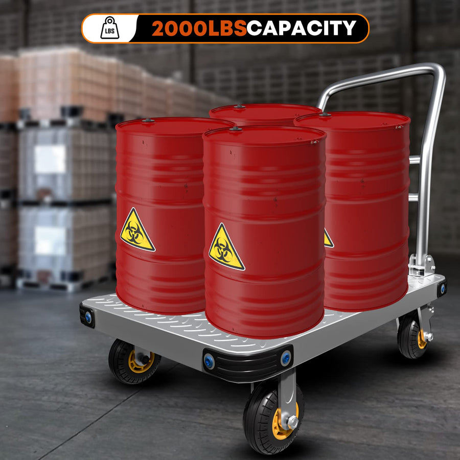 1000KG Capacity Heavy Duty Foldable Platform Truck Flatbed Push Cart S
