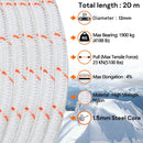 12mm 20m Safety Climbing Rope Nylon Rock Static Outdoor Boat Anchor Ma
