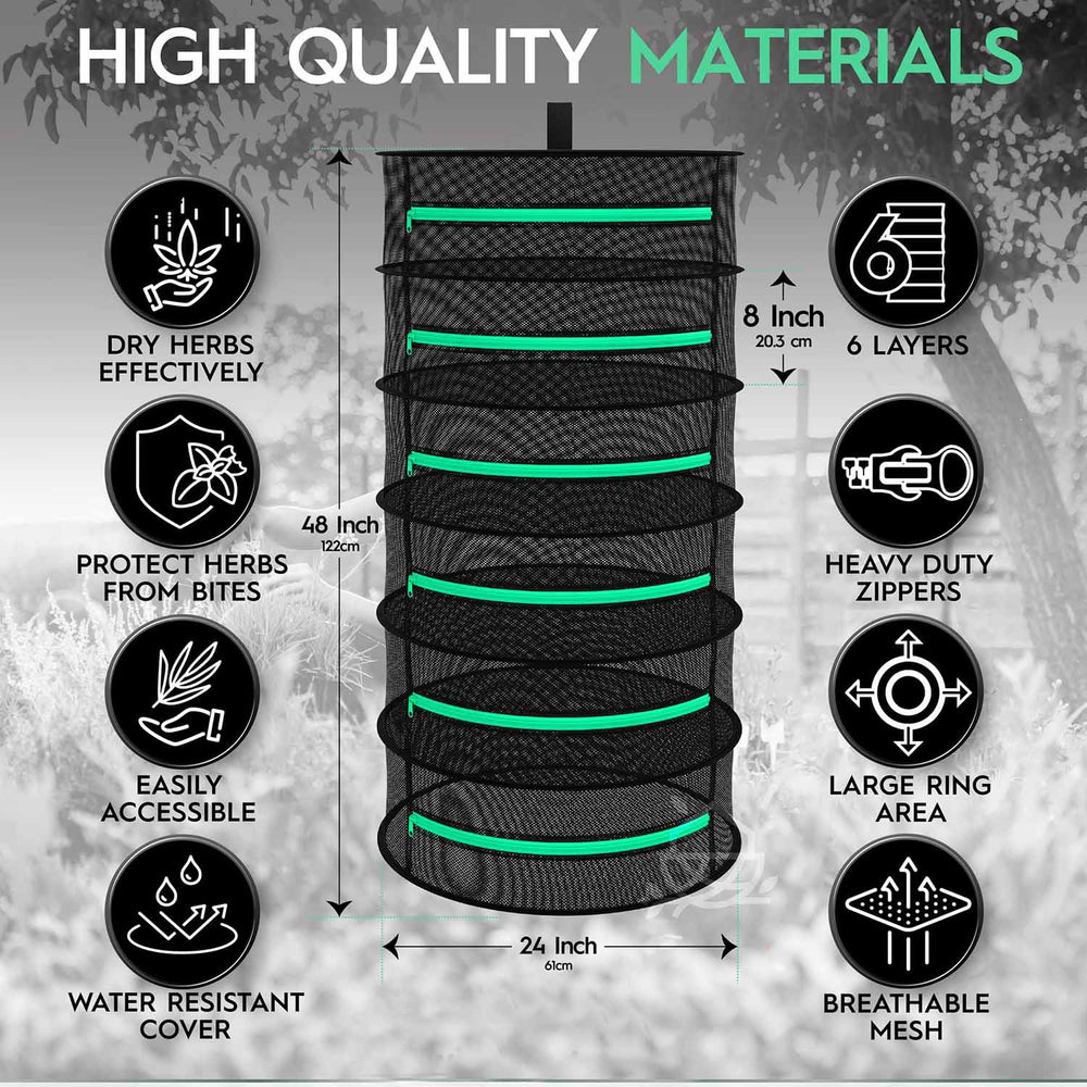 6-Layer 120cm Foldable Herb Vegetable Fruit Drying Dehydrating Rack Me