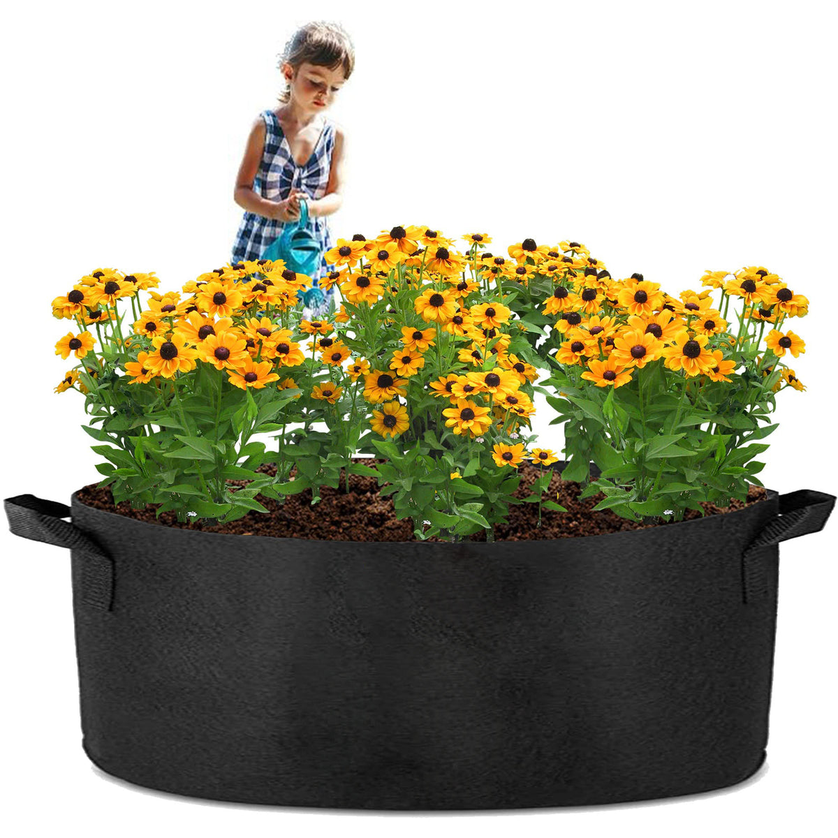 1 Pack 200 Gallon 125cm 60cm Grow Bag Heavy Duty Thickened Plant Pots