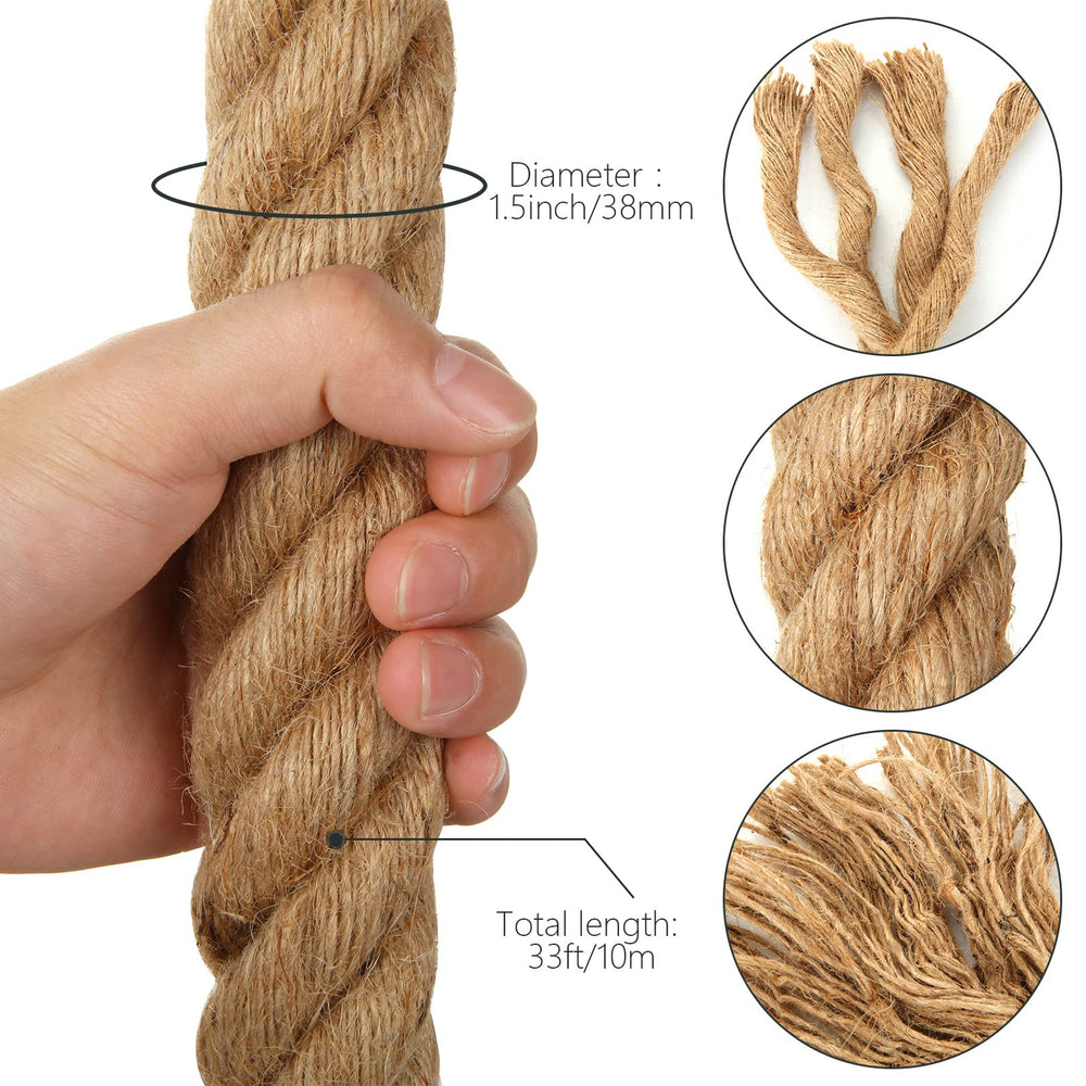10m Sisal 40mm Rope Natural Twine Cord Thick Jute Hemp Manila Crafting