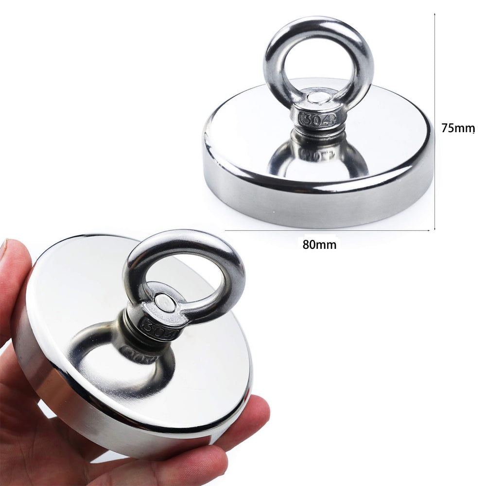 Salvage 250KG Recovery Magnet Hook Countersunk Hole Eyebolt Treasure H