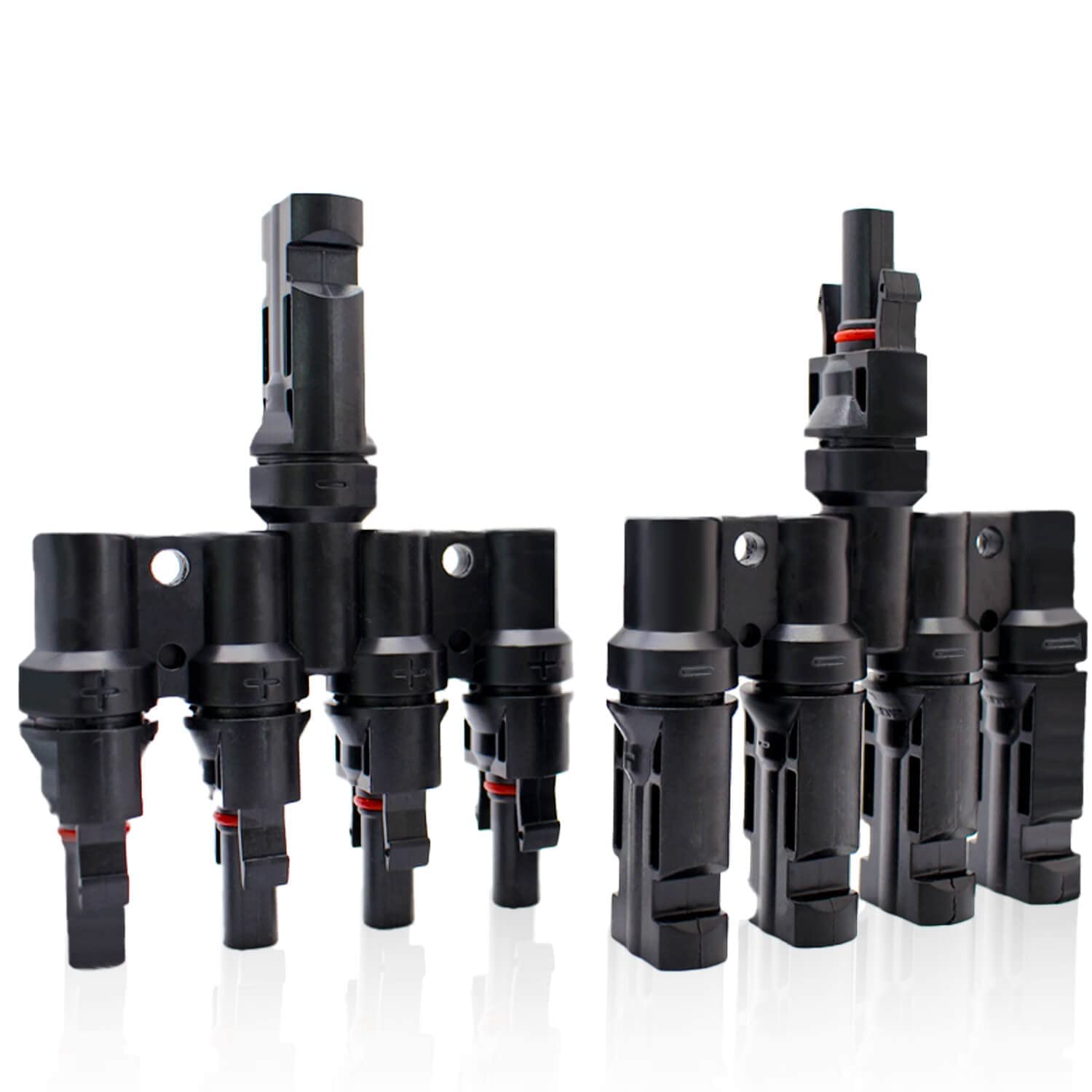 1 Pair 4 To 1 4 branch Waterproof T Branch Cable Connectors Solar PV P