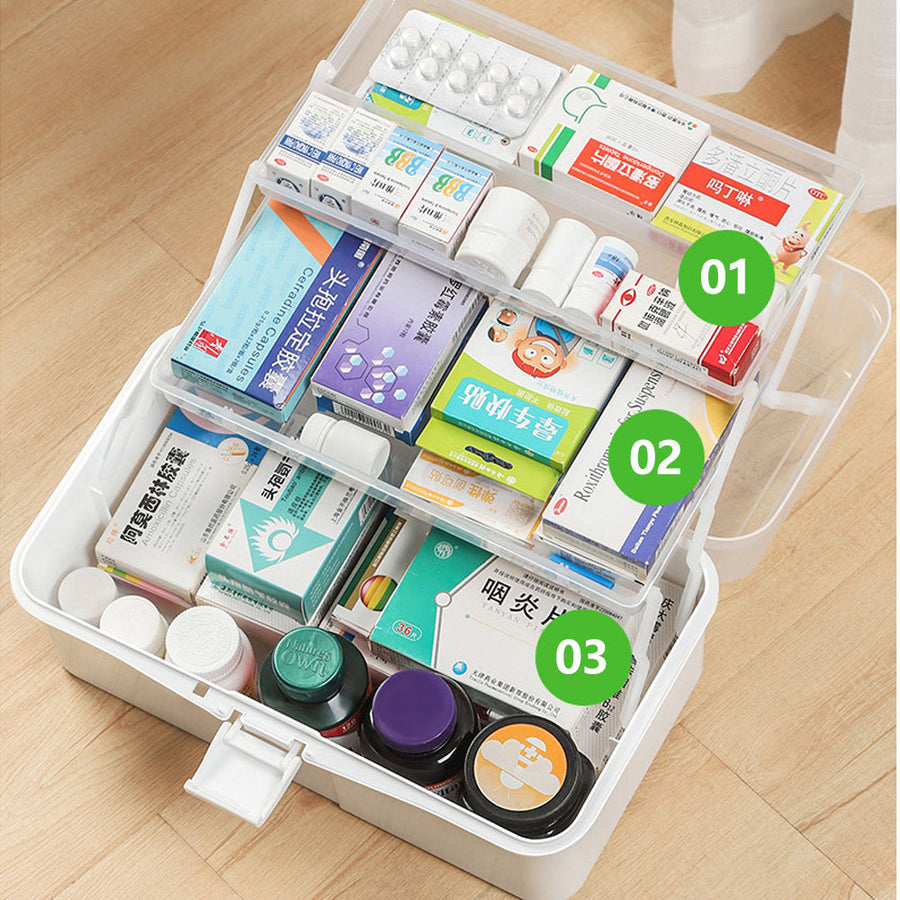 3 Layers Large Portable First Aid Kit Emergency Medical Storage Medici