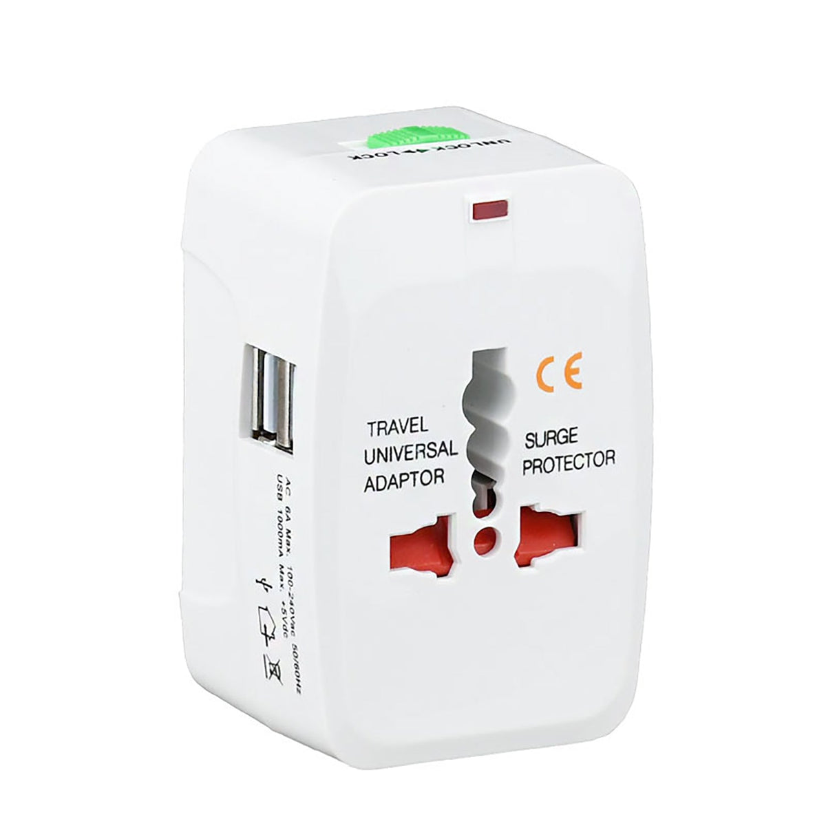 Dual USB Portable Electric Plug Power Socket Adapter International Tra