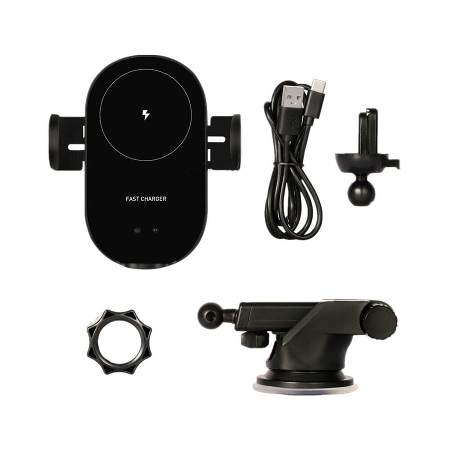 Automatic Clamping 15W Wireless Car Fast Charger Mount 2in1 Car Phone