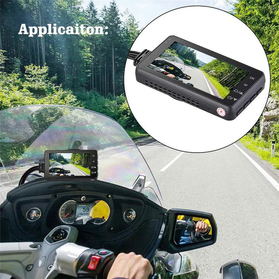 3inch LCD HD Dual Camera Motorcycle DVR Video Driving Recorder With 32